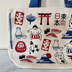 Bags | New Cute Japanese Tote Bag Sumo Daruma Beckoning Cat Mount Fuji ...